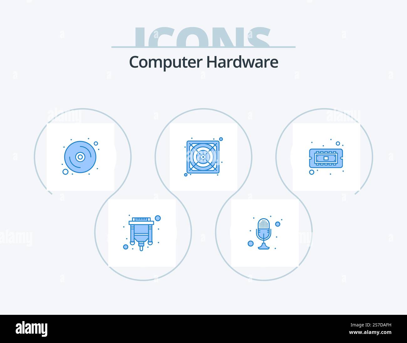 Computer Hardware Blue Icon Pack 5 Icon Design. computer. supply. talk ...