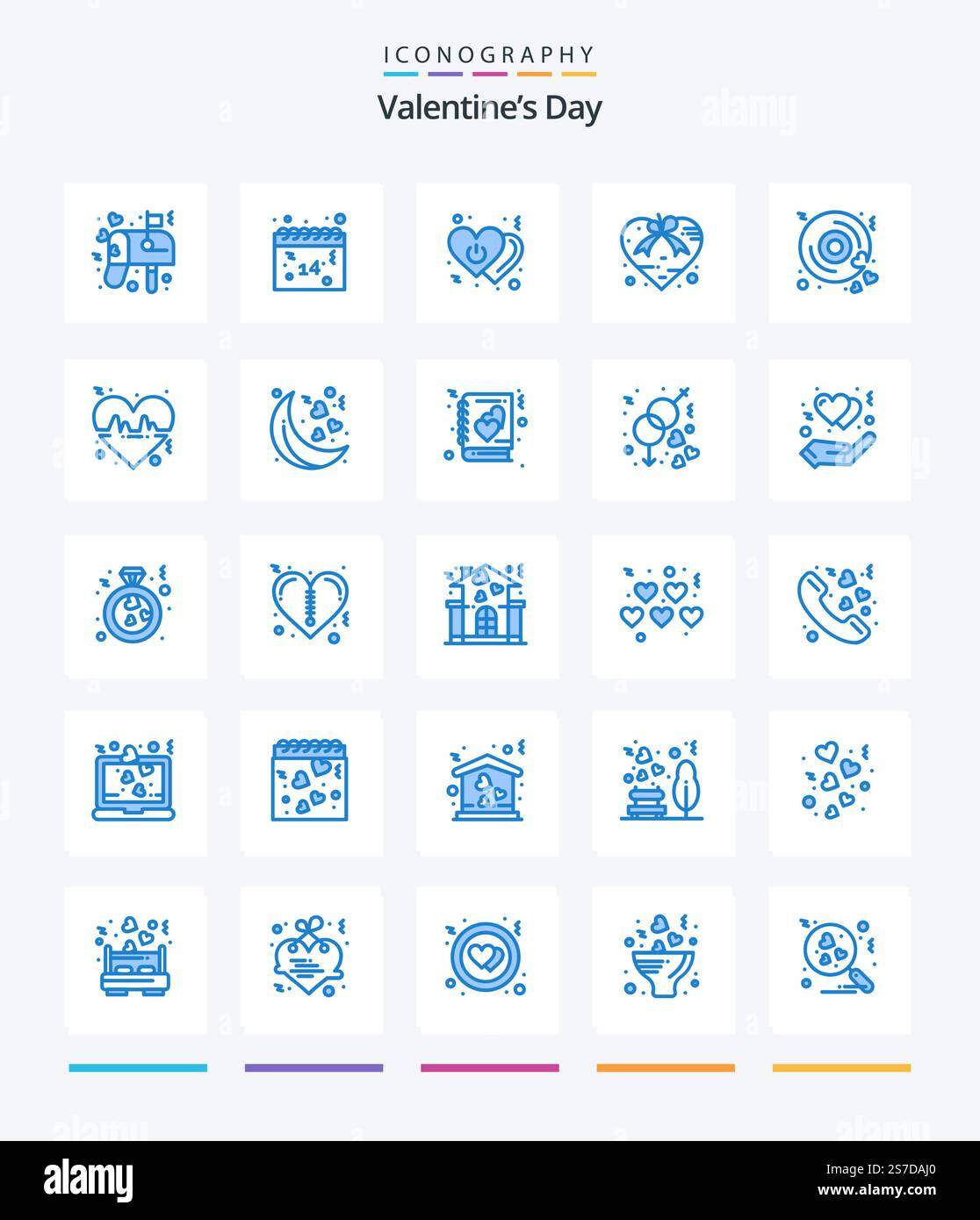 Creative Valentines Day 25 Blue icon pack Such As present. ribbon ...