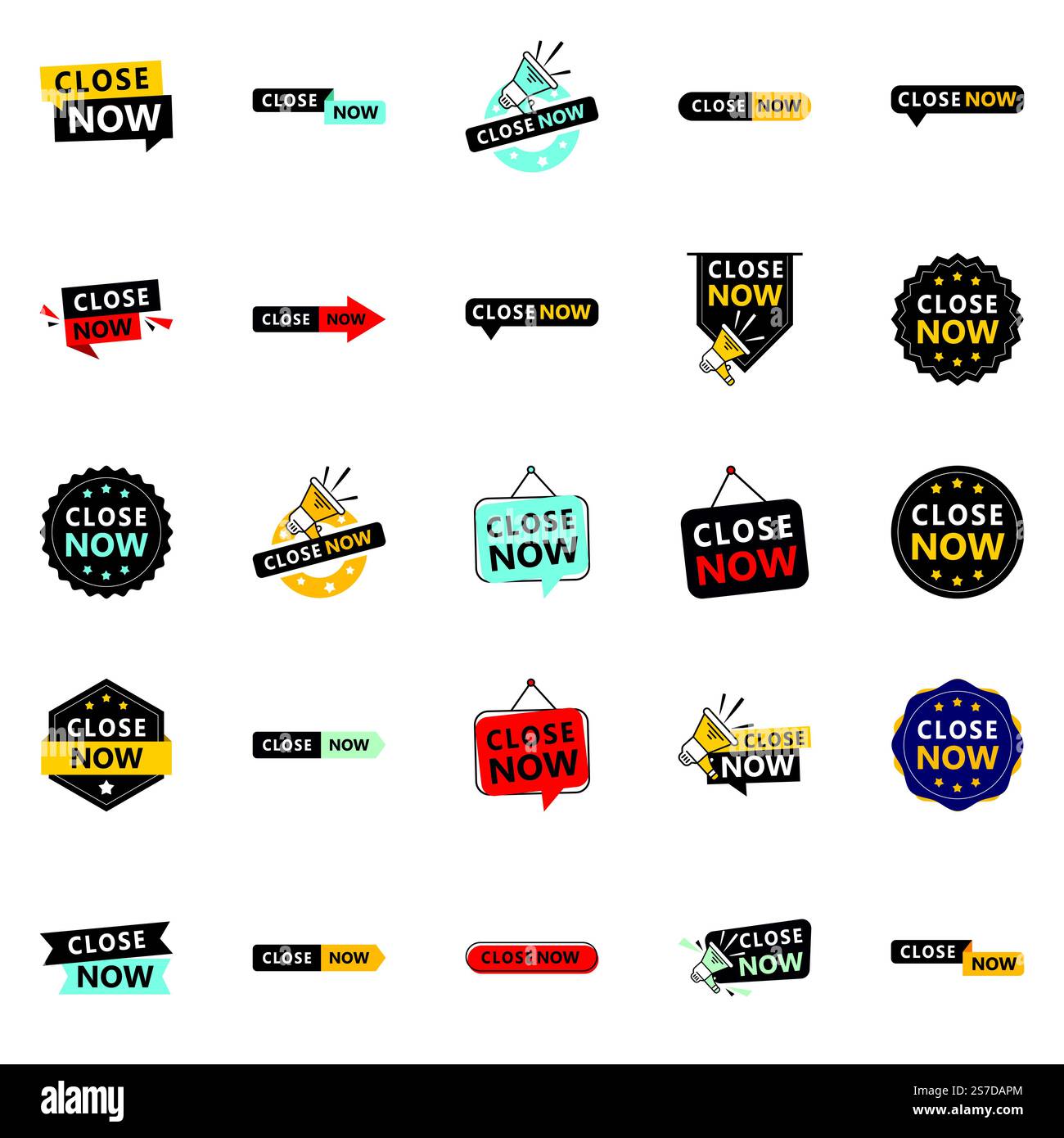 Grab Your Chance to Close Text Banners Pack of 25 Stock Vector Image ...