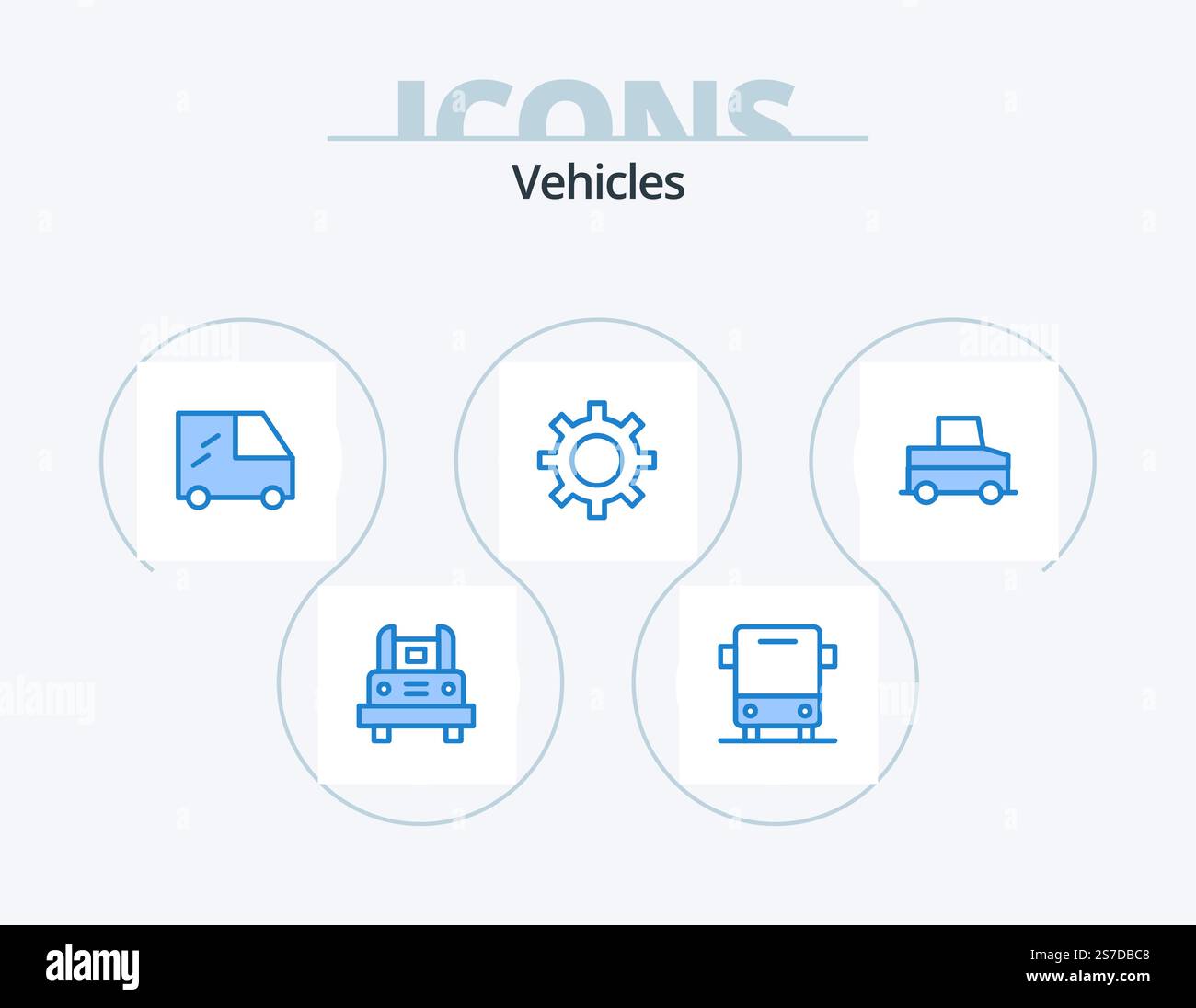 Vehicles Blue Icon Pack 5 Icon Design. pickup. vehicle maintenance ...