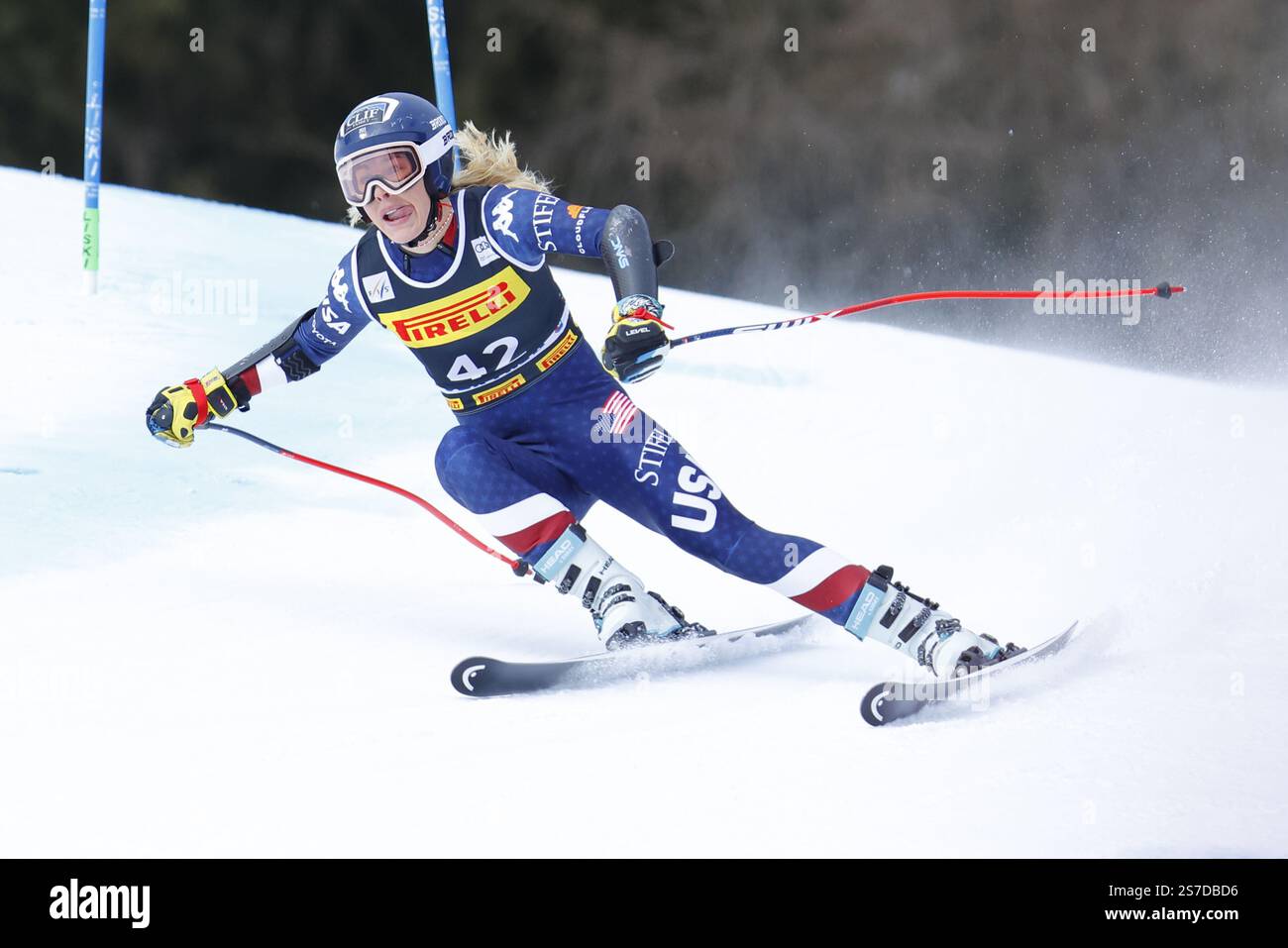 Tricia Mangan (USA) Head during the AUDI FIS Ski World Cup 2024/25 - Super G - Women at Olympia ...