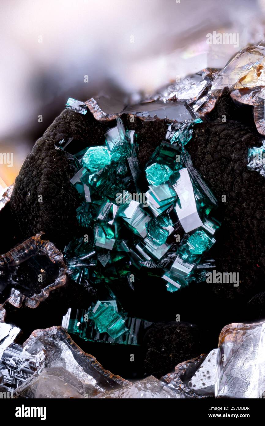 Brochantite crystals. Specimen from clara mine, oberwolfach, Germany ...