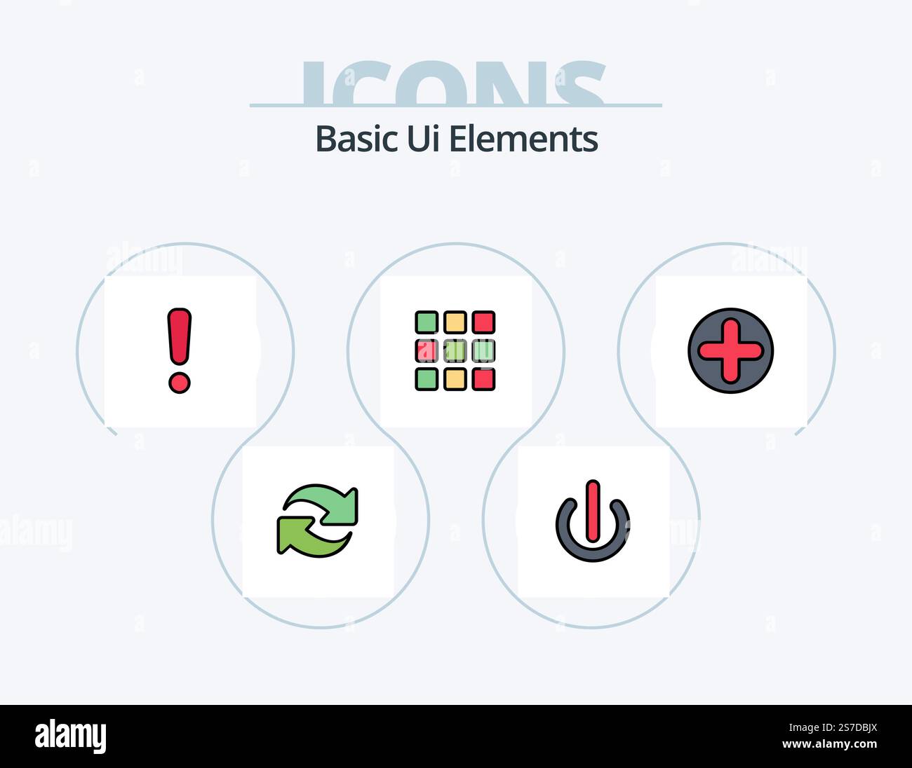 Basic Ui Elements Line Filled Icon Pack 5 Icon Design. control. back ...