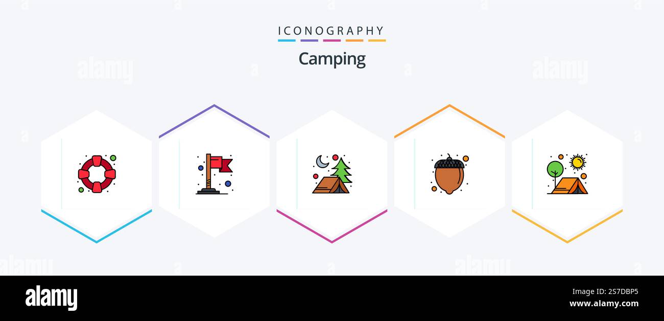 Camping 25 FilledLine icon pack including . outdoors. night. outdoor ...