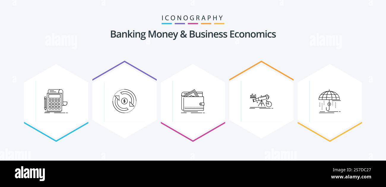 Banking Money And Business Economics 25 Line icon pack including ...