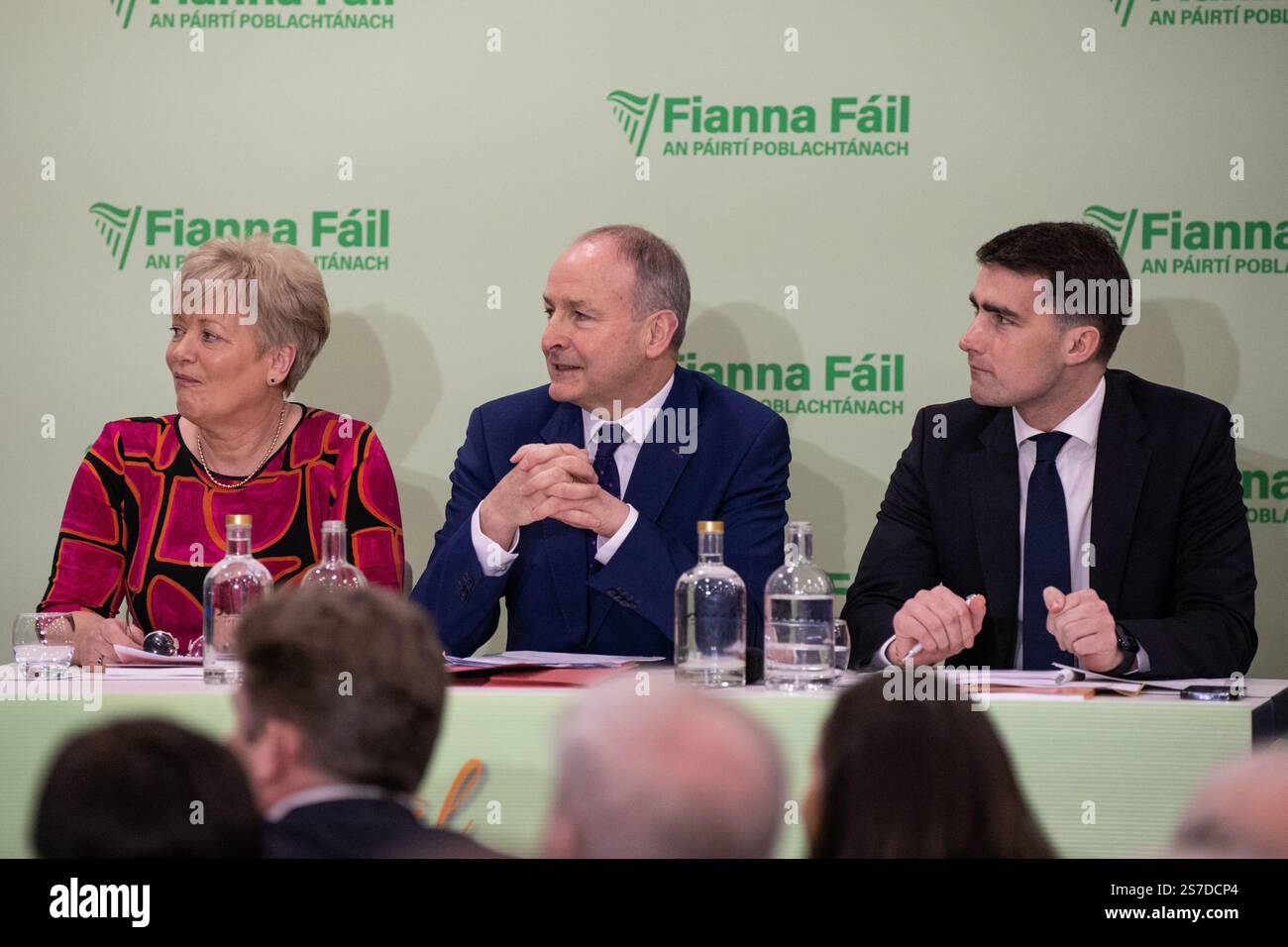 Margaret Conlon, Tanaiste and Leader of Fianna Fail Micheal Martin, and Deputy Leader Jack ...