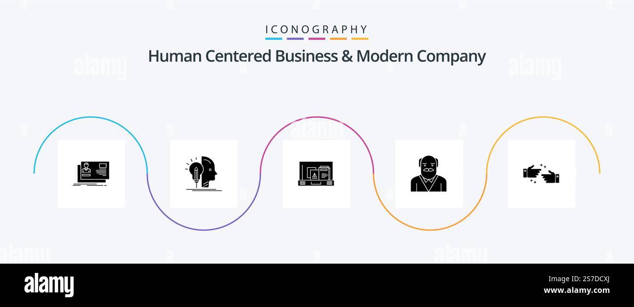 Human Centered Business And Modern Company Glyph 5 Icon Pack Including ...