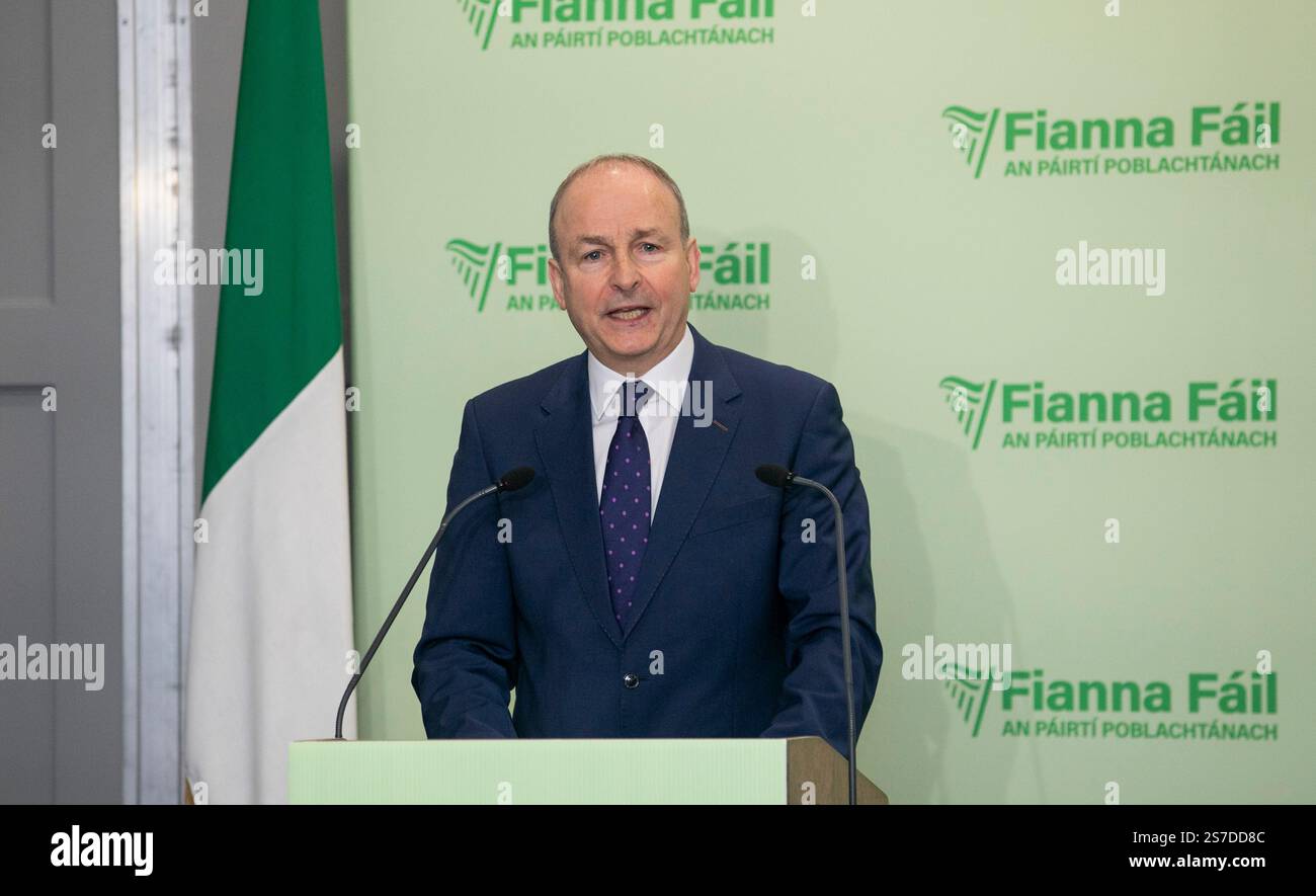 Fianna Fail leader Micheal Martin speaking during the Fianna Fail ard ...