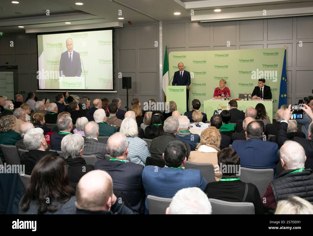 Fianna Fail leader Micheal Martin speaking during the Fianna Fail ard ...