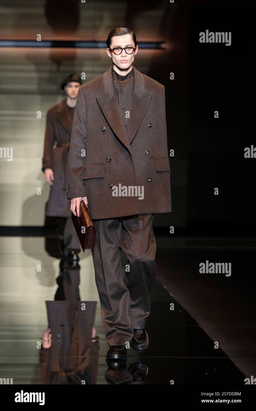 Mathieu Simoneau Milan Fashion Week - Men F/W 2025-26 Emporio Armani ...