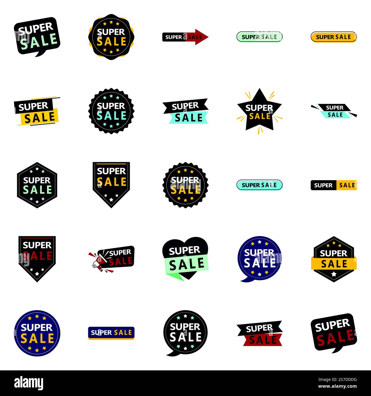 25 Stunning Super Sale Graphic Elements for Online Stores Stock Vector ...
