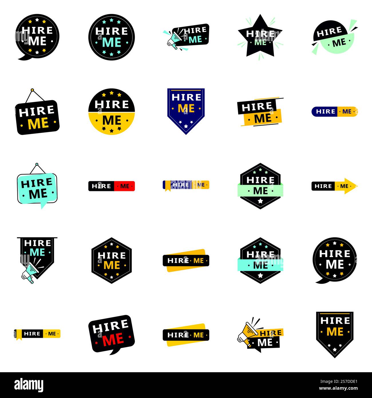 25 Professional Hire Me Banners to Show Your Skills Stock Vector Image ...