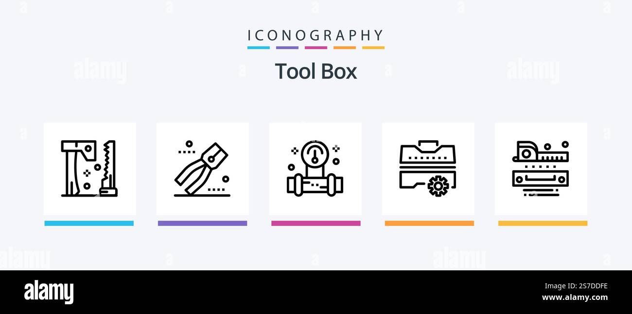 Tools Line 5 Icon Pack Including circular. valve. tools. pipe ...