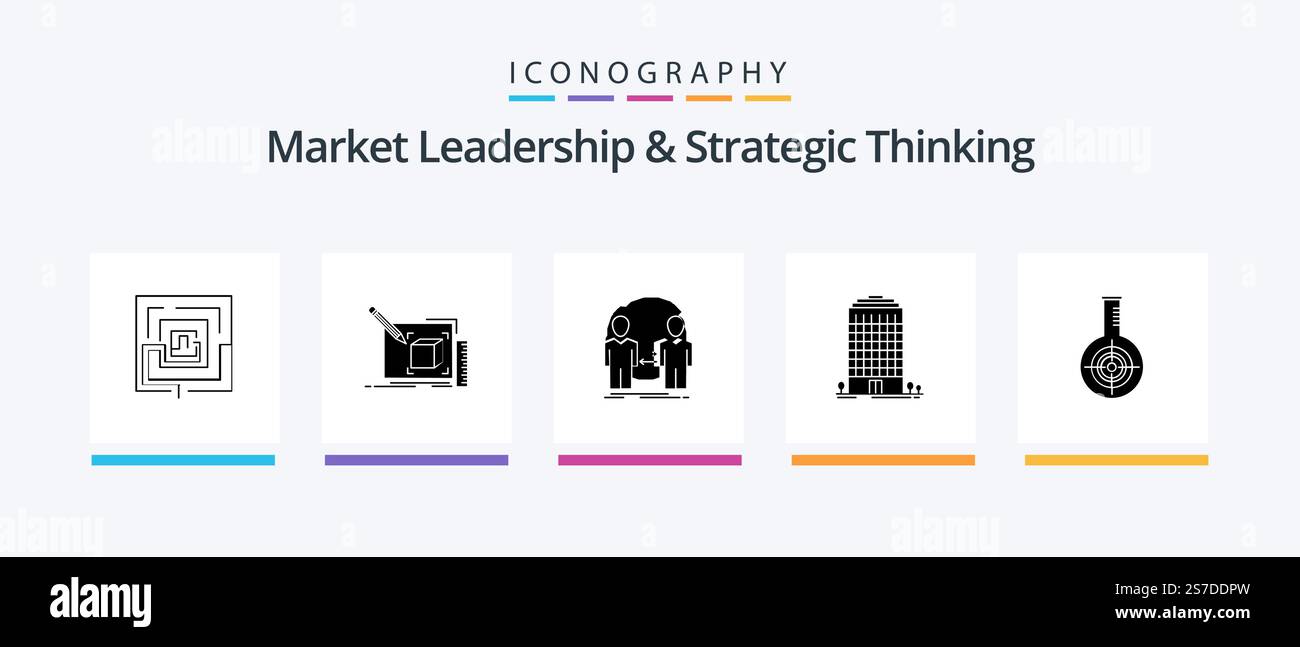 Market Leadership And Strategic Thinking Glyph 5 Icon Pack Including ...