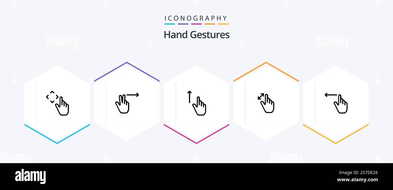 Hand Gestures 25 Line icon pack including finger. magnification. finger. interface. expand Stock ...