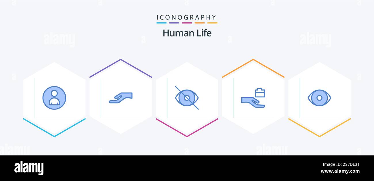 Human 25 Blue icon pack including human. eye. face. share. folder Stock ...