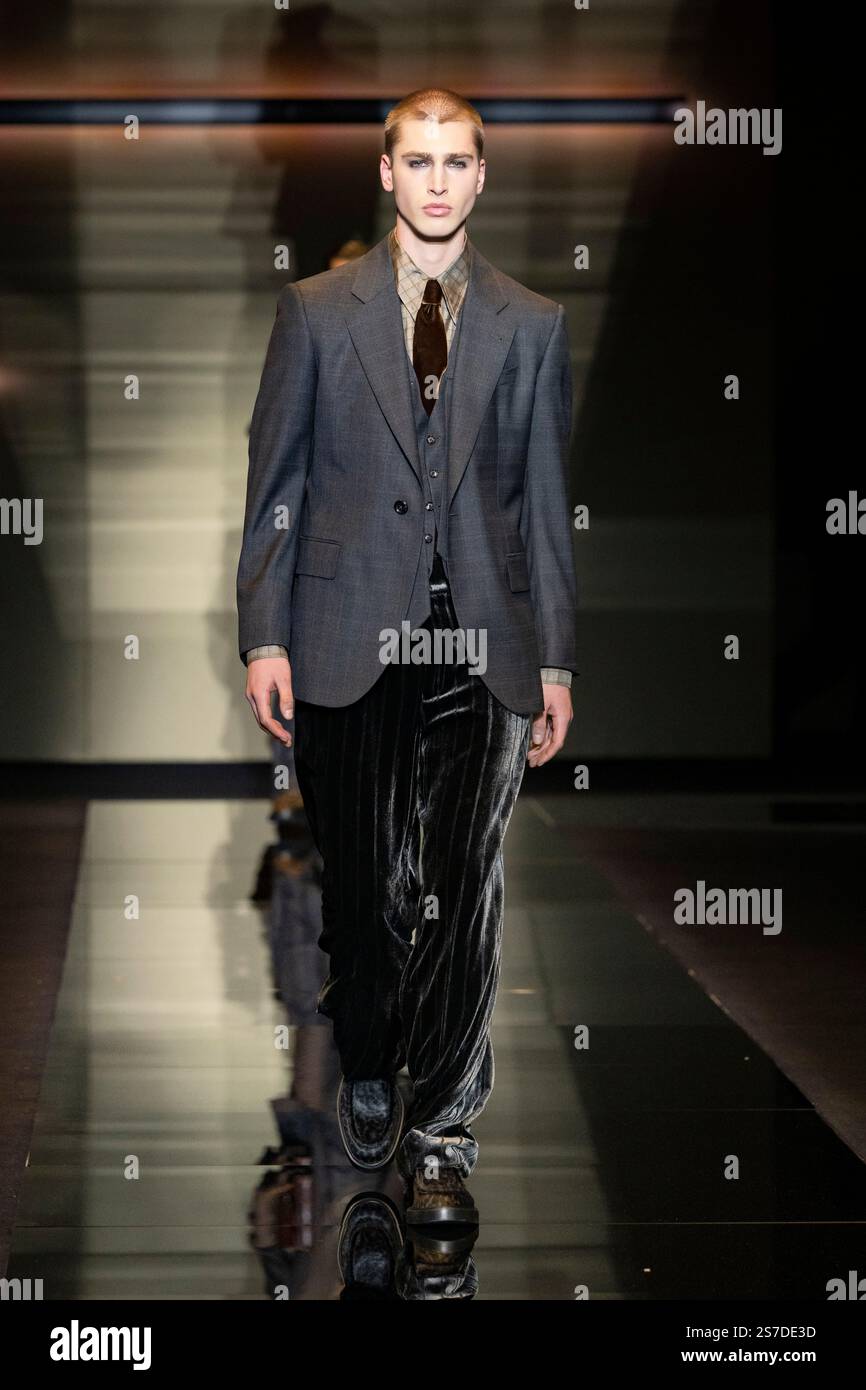 Max Turland Milan Fashion Week - Men F/W 2025-26 Emporio Armani fashion ...