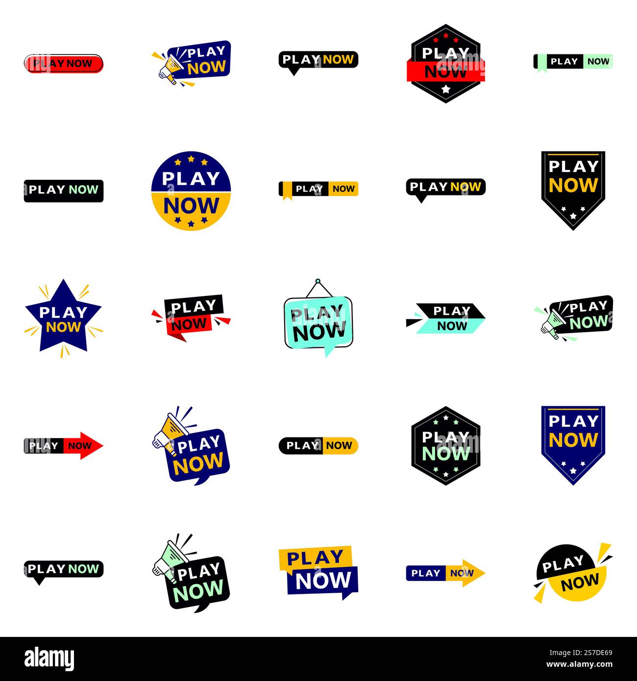25 Unique Play Now Banners to Help Your Business Stand Out Stock Vector ...
