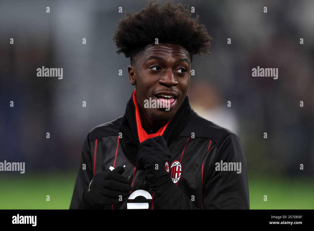 Torino, Italy. 18th Jan, 2025. Bob Omoregbe of Ac Milan during warm up ...