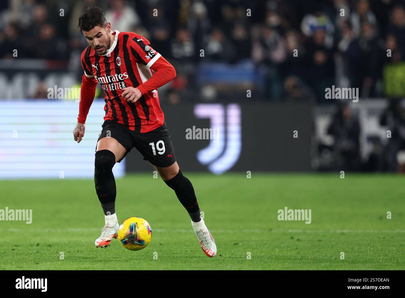 Torino, Italy. 18th Jan, 2025. Theo Hernandez of Ac Milan in action ...