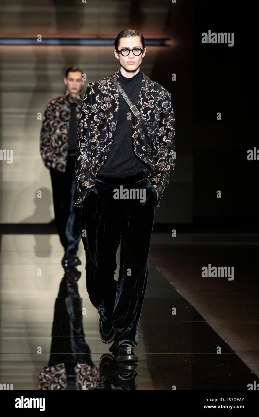Mathieu Simoneau Milan Fashion Week - Men F/W 2025-26 Emporio Armani ...