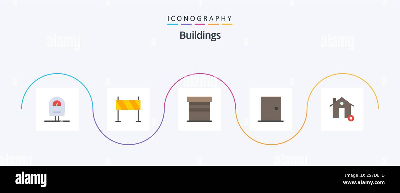 Buildings Flat 5 Icon Pack Including buildings. home. building. gate ...