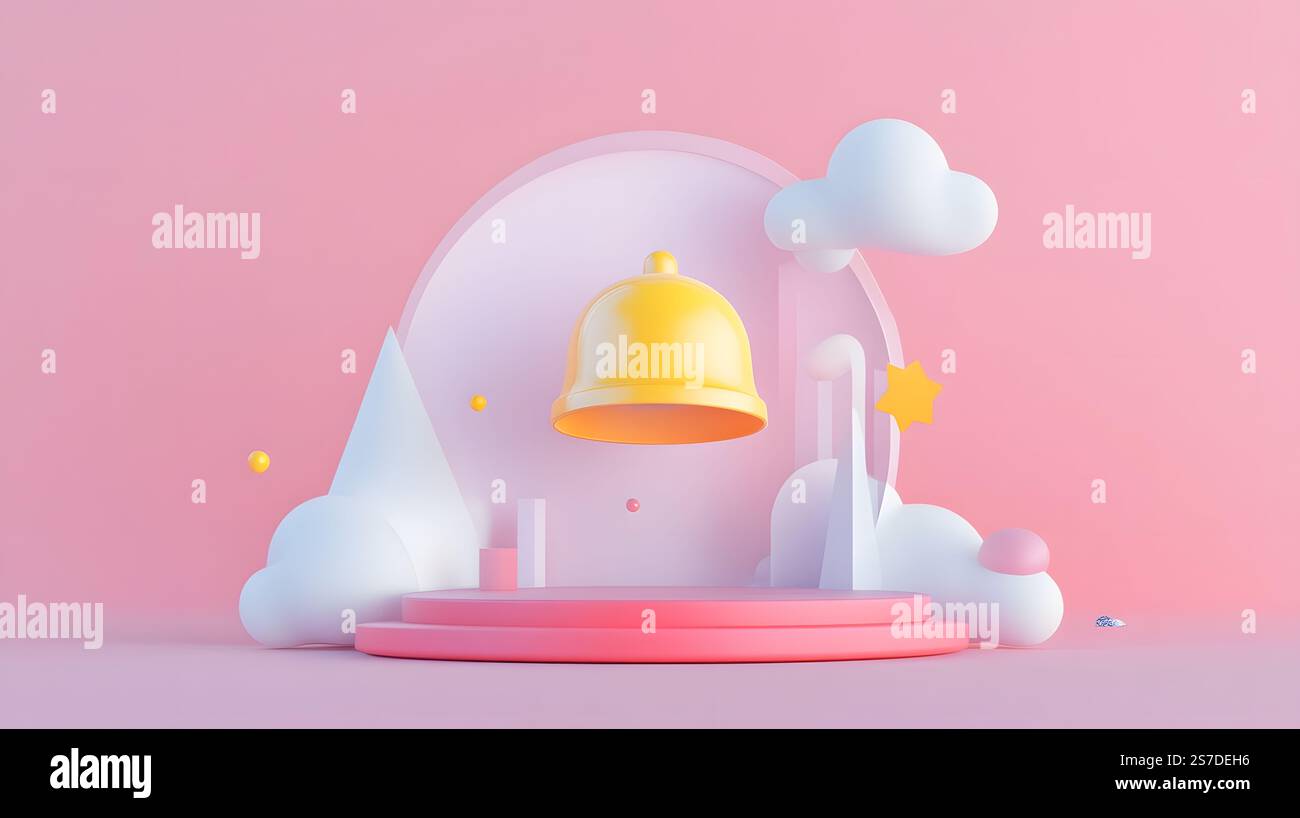 Stylish Notification Bell Icon with Falling Confetti Accents Against ...