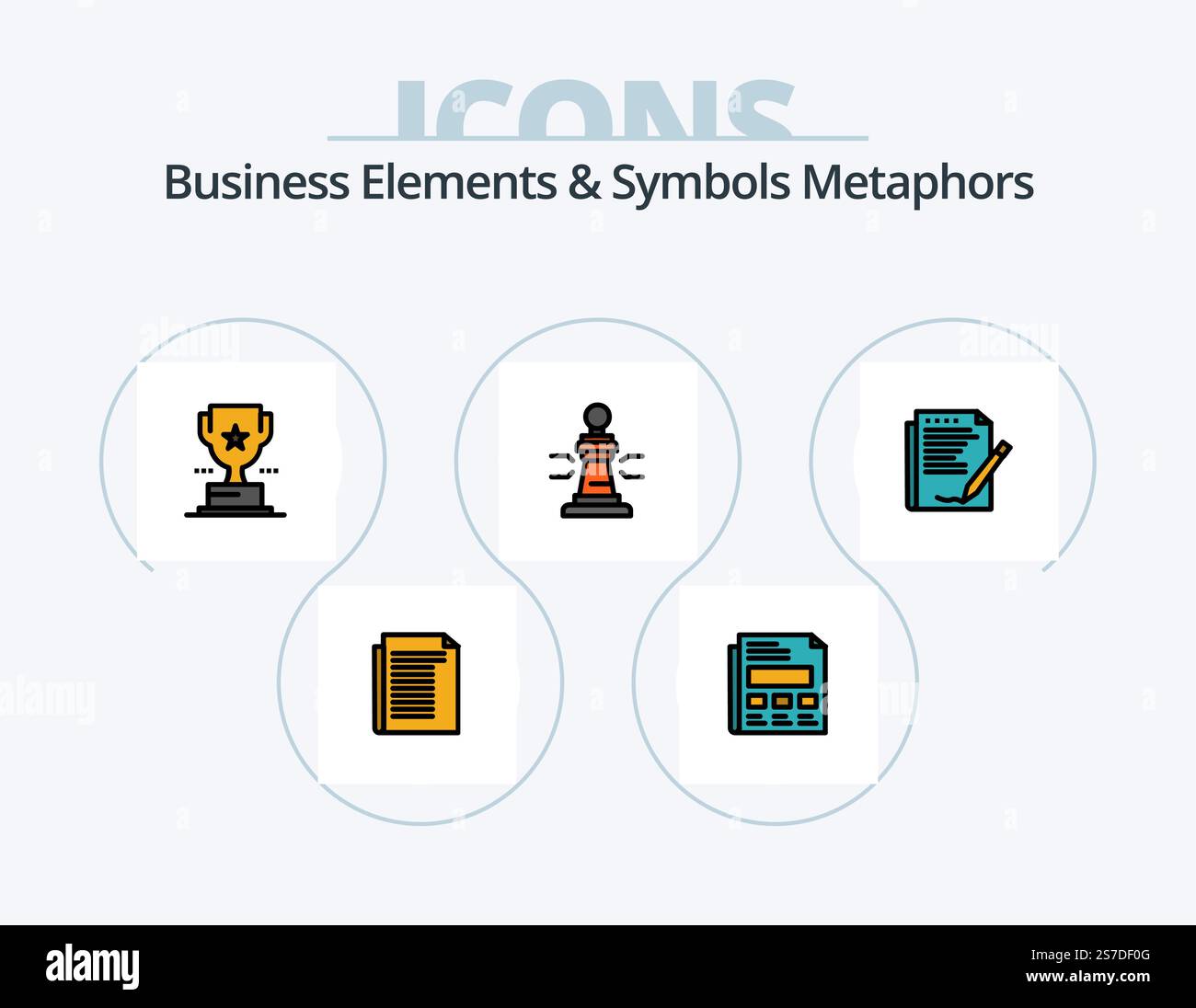 Business Elements And Symbols Metaphors Line Filled Icon Pack 5 Icon ...