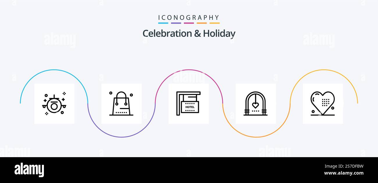 Celebration and Holiday Line 5 Icon Pack Including wedding. love ...