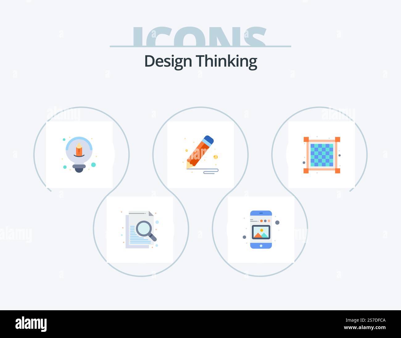 Design Thinking Flat Icon Pack 5 Icon Design. . layout. creative. grid ...