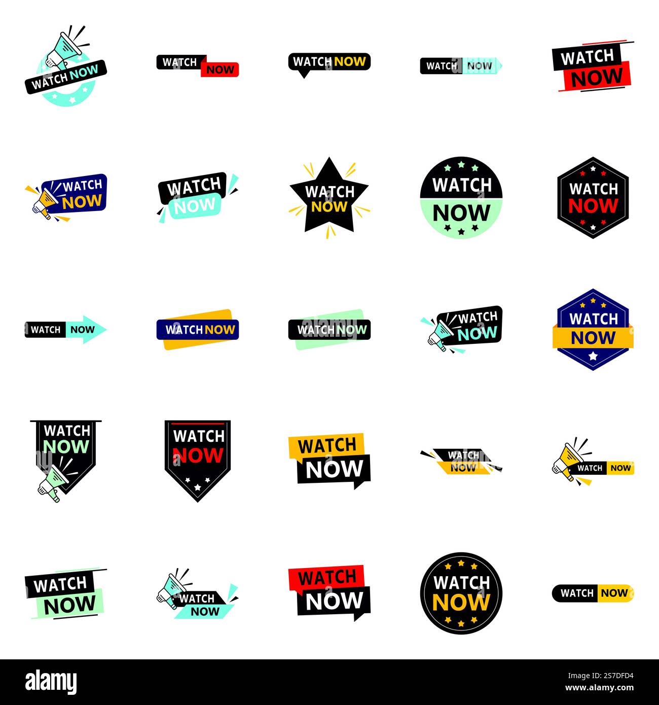 25 Creative Watch Now Banners to Help You Stand Out Stock Vector Image ...