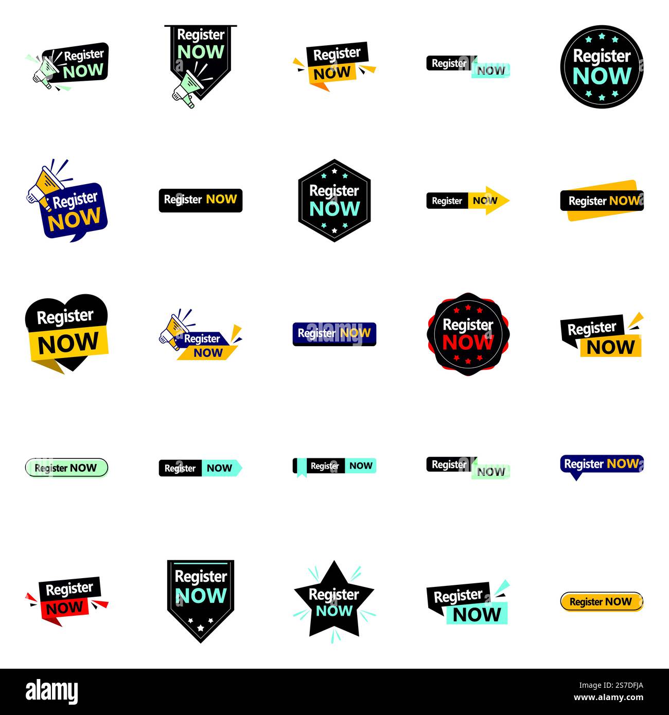 Register Now 25 Versatile Typographic Designs Stock Vector Image & Art ...