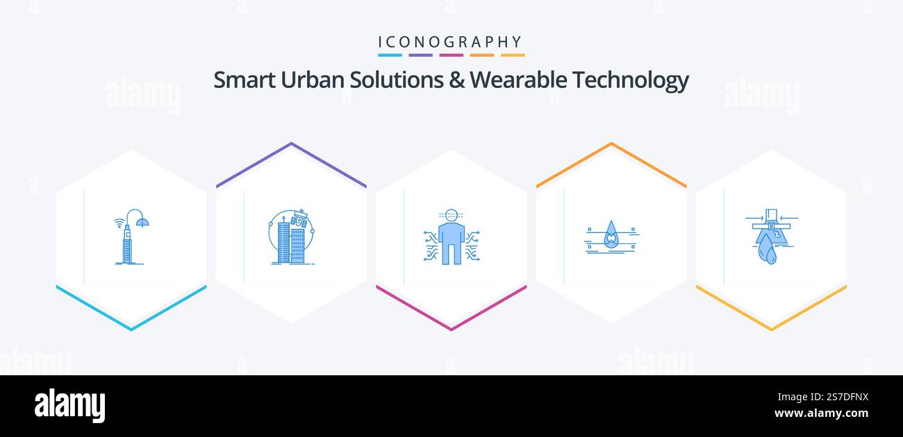 Smart Urban Solutions And Wearable Technology 25 Blue icon pack ...