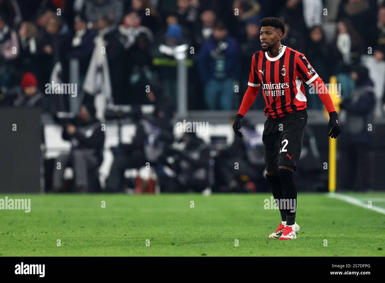 Torino, Italy. 18th Jan, 2025. Emerson Royal of Ac Milan looks on ...