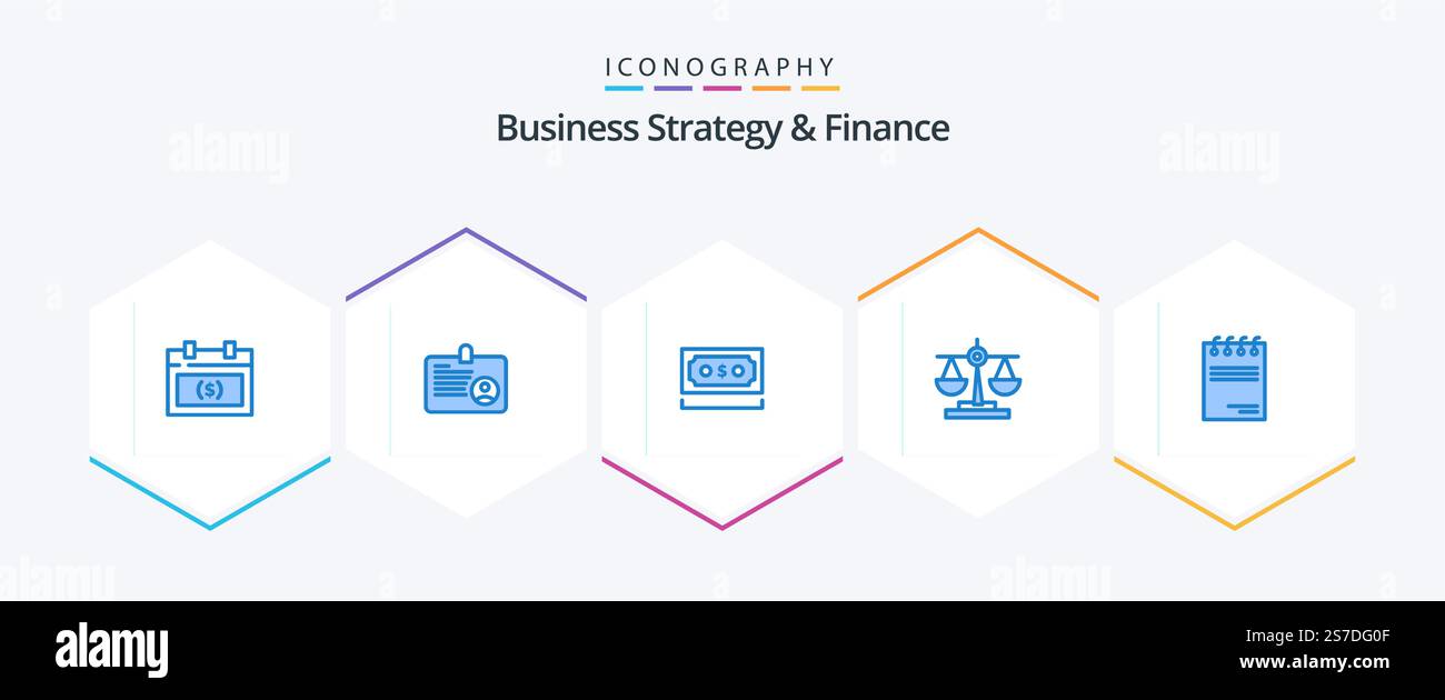 Business Strategy And Finance 25 Blue icon pack including scale ...