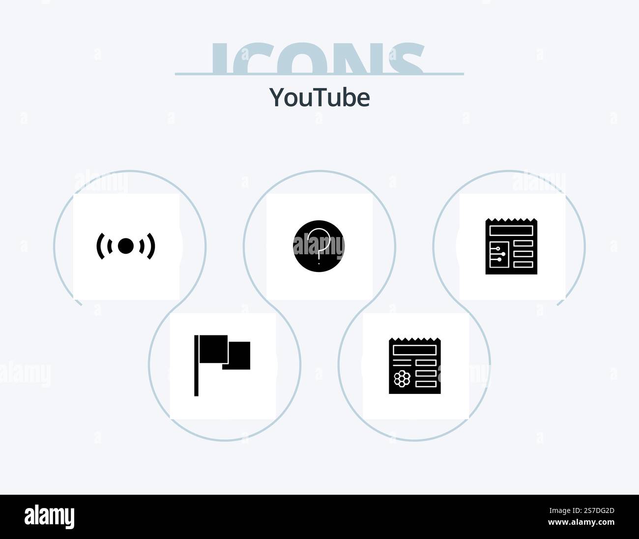 Youtube Glyph Icon Pack 5 Icon Design. basic. mark. essential. ui. basic Stock Vector Image ...