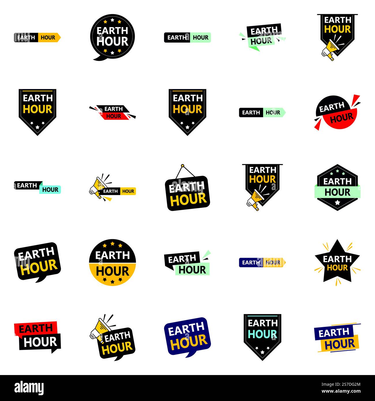 The Earth Hour Vector Collection 25 Flexible Designs for Environmental ...