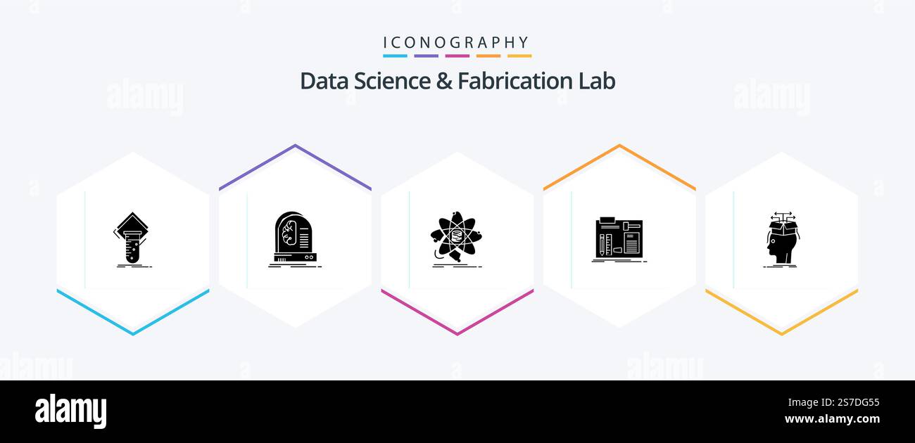 Data Science And Fabrication Lab 25 Glyph icon pack including diy. build. intelligence. science ...