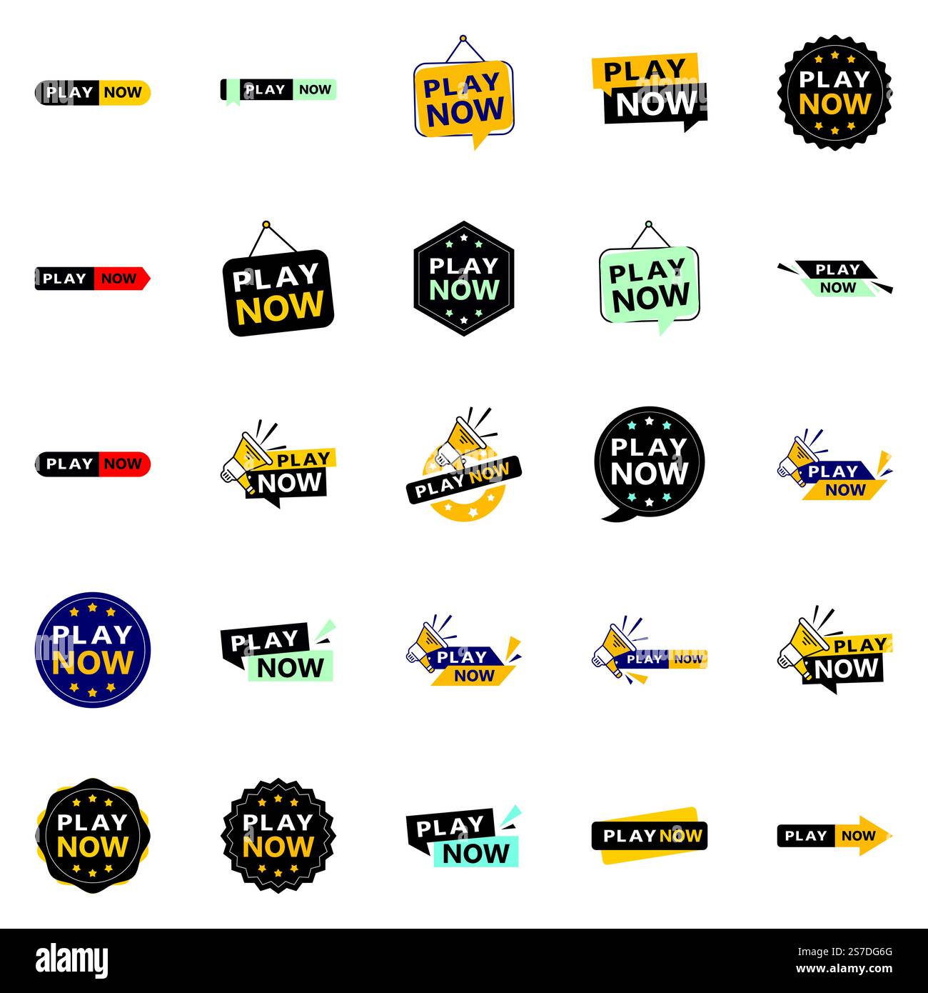 Get Your Customers Excited with Our Pack of 25 Play Now Banners Stock ...