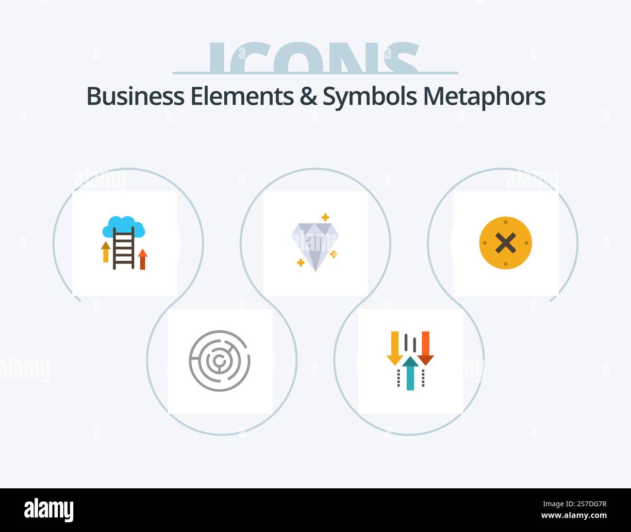 Business Elements And Symbols Metaphors Flat Icon Pack 5 Icon Design ...