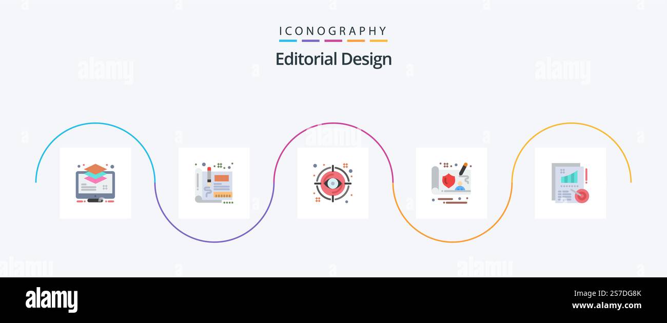 Editorial Design Flat 5 Icon Pack Including gdpr. controller. sketch ...