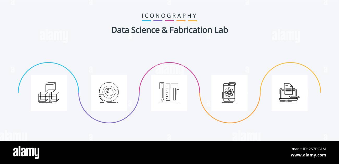 Data Science And Fabrication Lab Line 5 Icon Pack Including research ...
