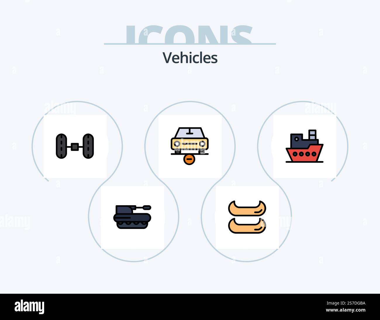 Vehicles Line Filled Icon Pack 5 Icon Design. . . more. truck. logistic Stock Vector Image & Art ...