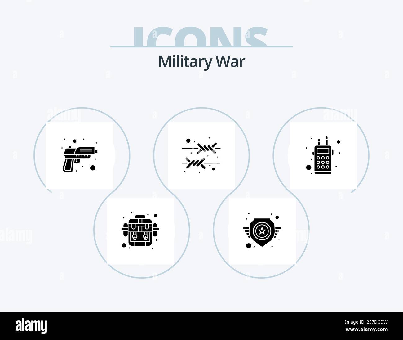 Military War Glyph Icon Pack 5 Icon Design. talkie. steel. gun ...