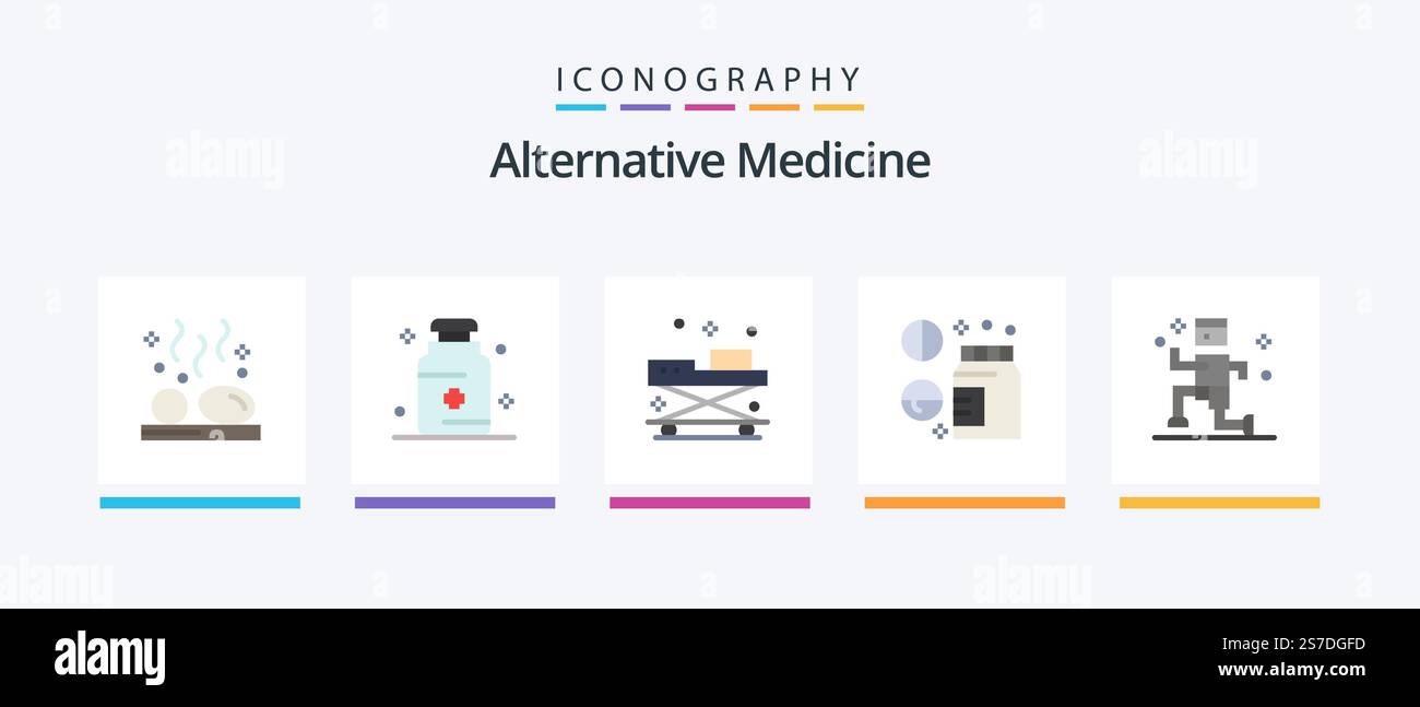 Alternative Medicine Flat 5 Icon Pack Including wellness. healthcare ...