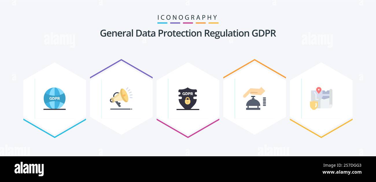 Gdpr 25 Flat icon pack including location. gdpr. gdpr. security. alarm ...