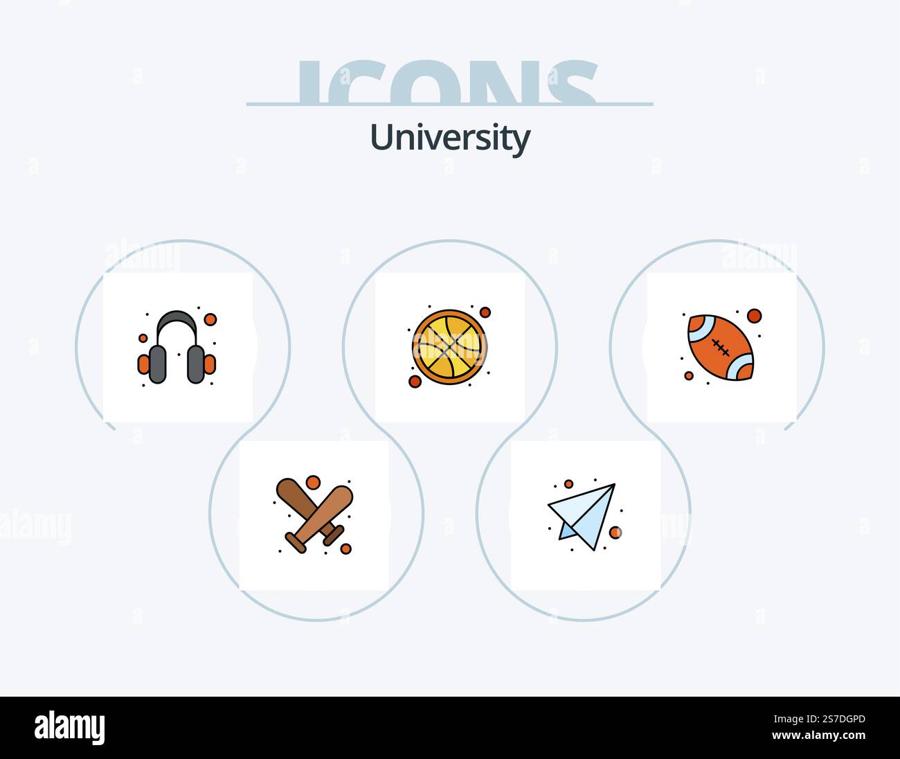 University Line Filled Icon Pack 5 Icon Design. monitor. speech ...