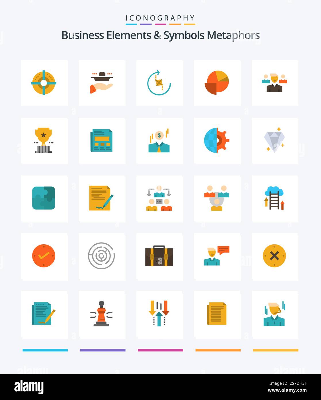 Creative Business Elements And Symbols Metaphors 25 Flat icon pack Such ...