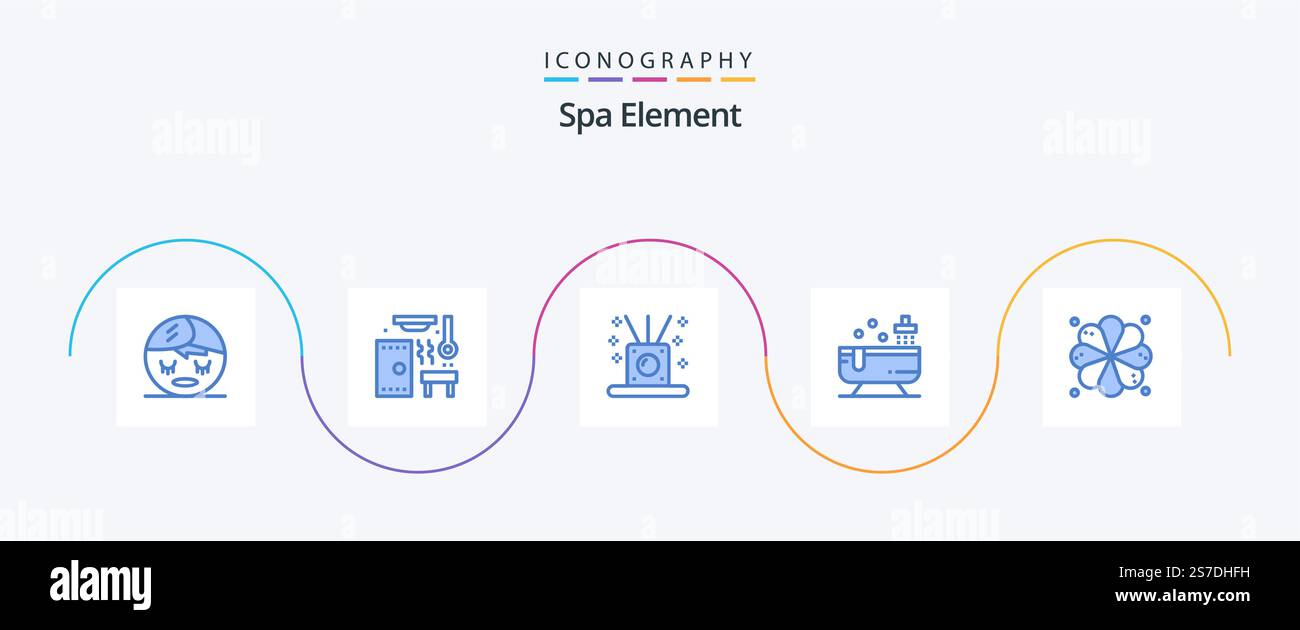 Spa Element Blue 5 Icon Pack Including element. plumeria. relaxing ...