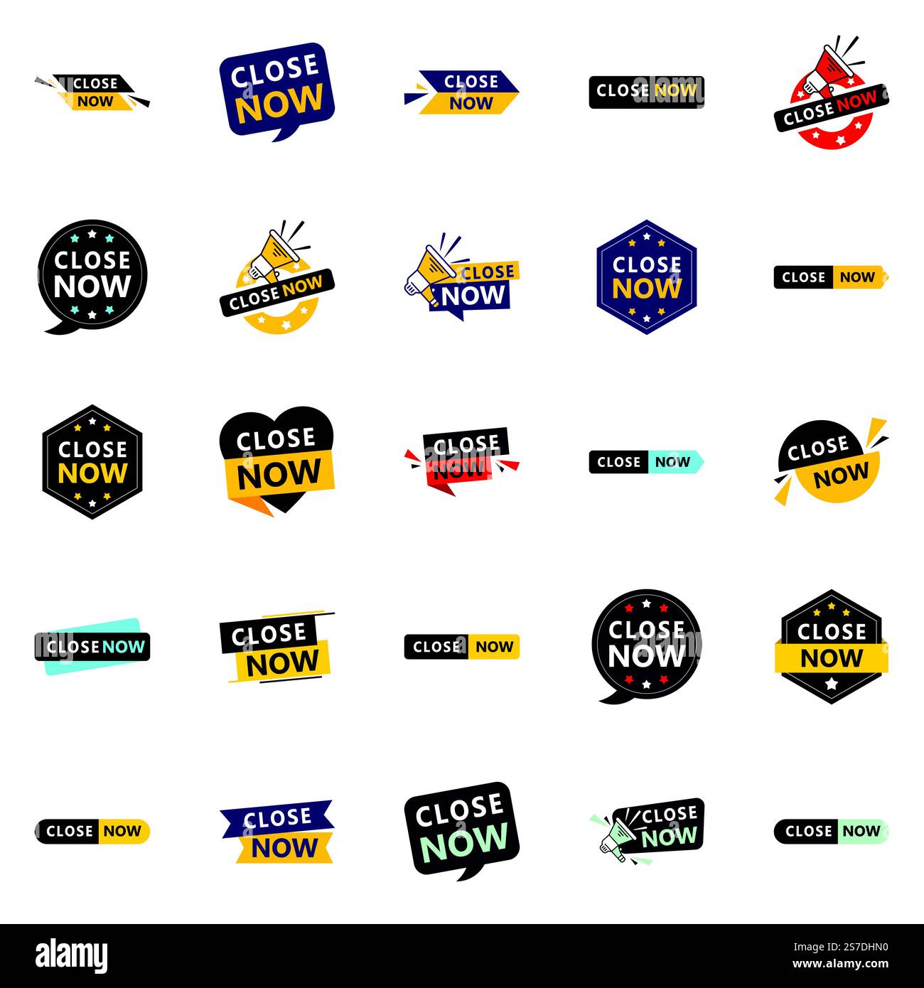Time to Close Text Banners Pack of 25 Stock Vector Image & Art - Alamy